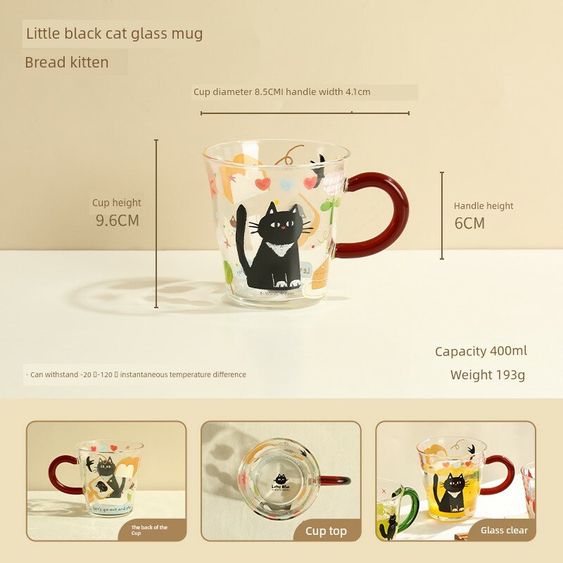 Стеклянная кружка Blue Lotus для дома и офиса с ручкой, термостойкая, популярная в интернете, высококачественная.