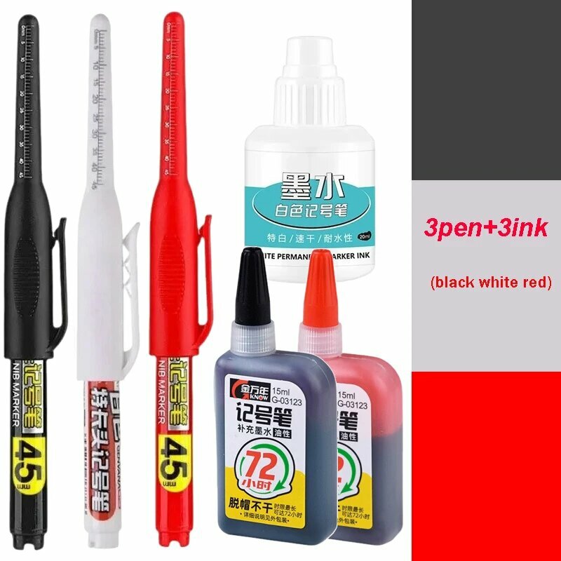 Маркеры для глубоких отверстий Lot 45 мм 3 pens 3 inks mix-A