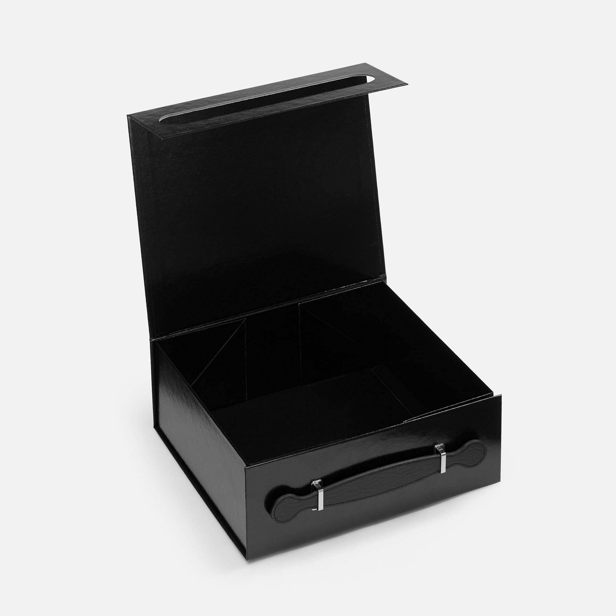 Коробка подарочная новогодняя для хранения складная с ручкой, 26,2x24x10,2, S, Holdfold, черная