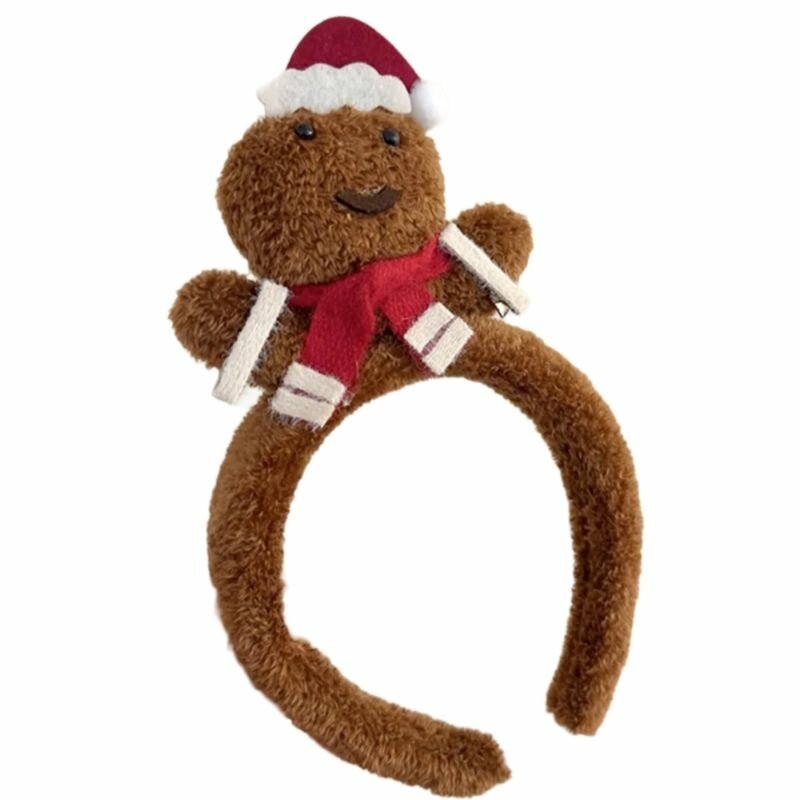 Рождественская шляпа С Медвежьими Волосами, Кольцо Для Волос-Рождественский Плюшевый Пряничный Человечек