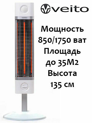 Карбоновый обогреватель Veito CH1800 XE White