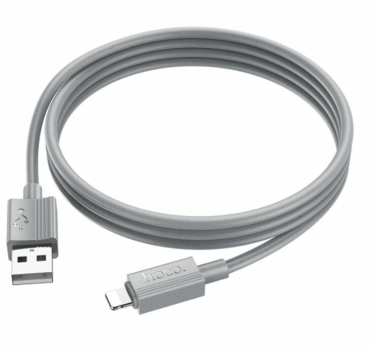 Кабель USB - 8 pin HOCO X107 Favor, 1.0м, 2.4A, серый