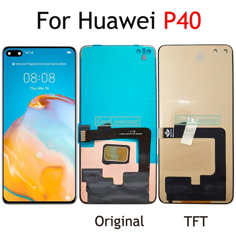 Дисплей для Huawei P40 ANA-N09/NX9, 6.1", 5G TFT, черный