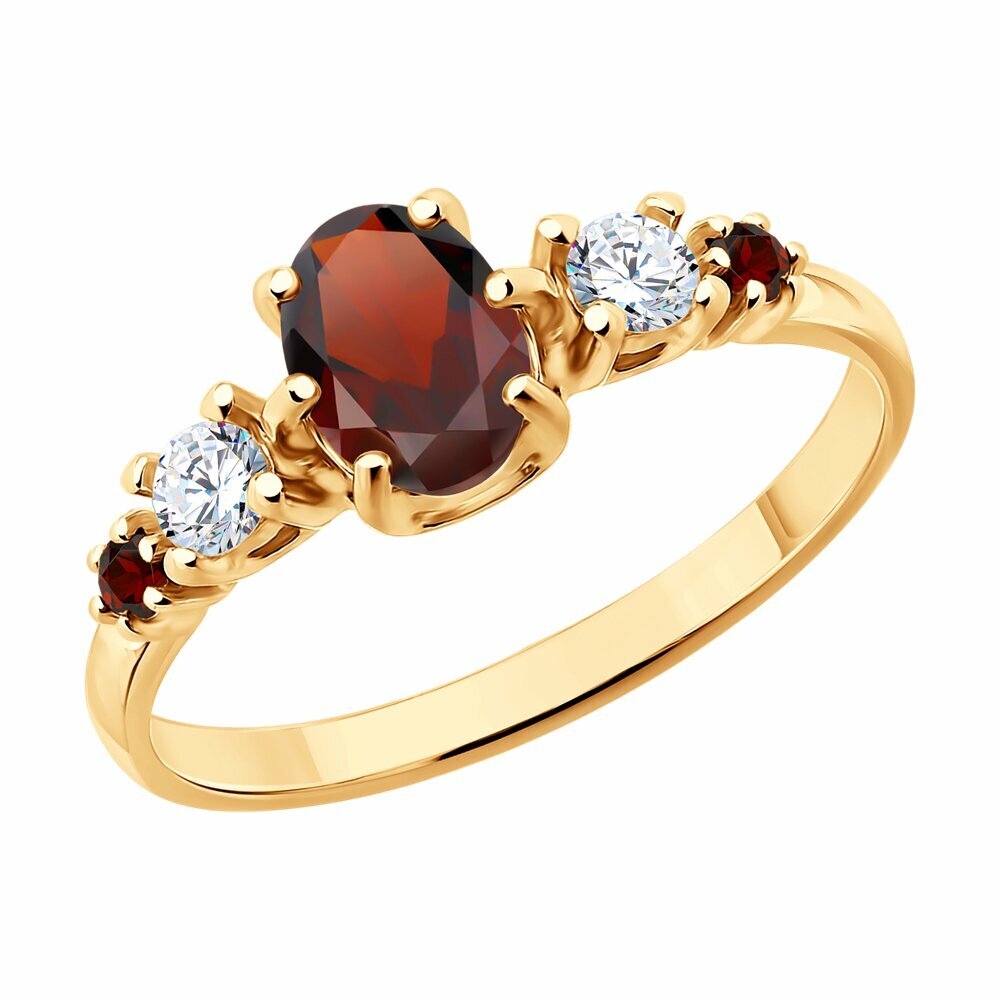 Кольцо, серебро, 925 проба, золочение