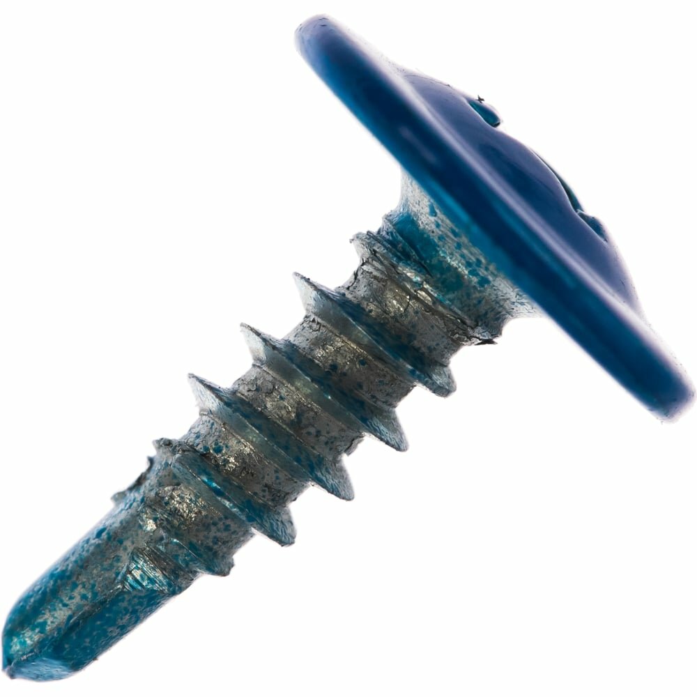 Саморез с прессшайбой и сверлом качественный крепеж 4,2/13 RAL5005 синяя (450 шт.)