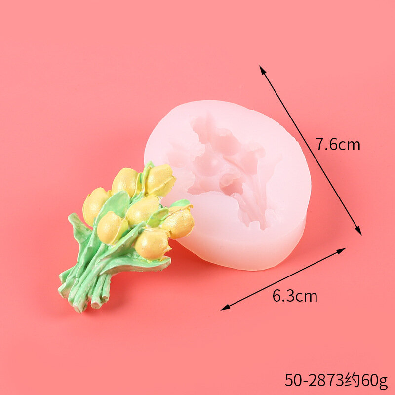 DIY моделирование стерео букет тюльпанов силиконовая форма Ароматерапия Свеча Букет тюльпанов гипсовая капля форма