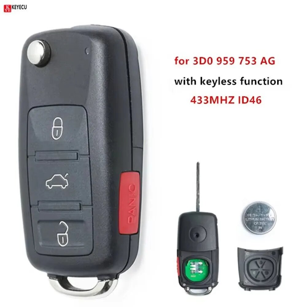 Бесключевой ключ 433MHZ для VW Touareg Phaeton 2002-2010