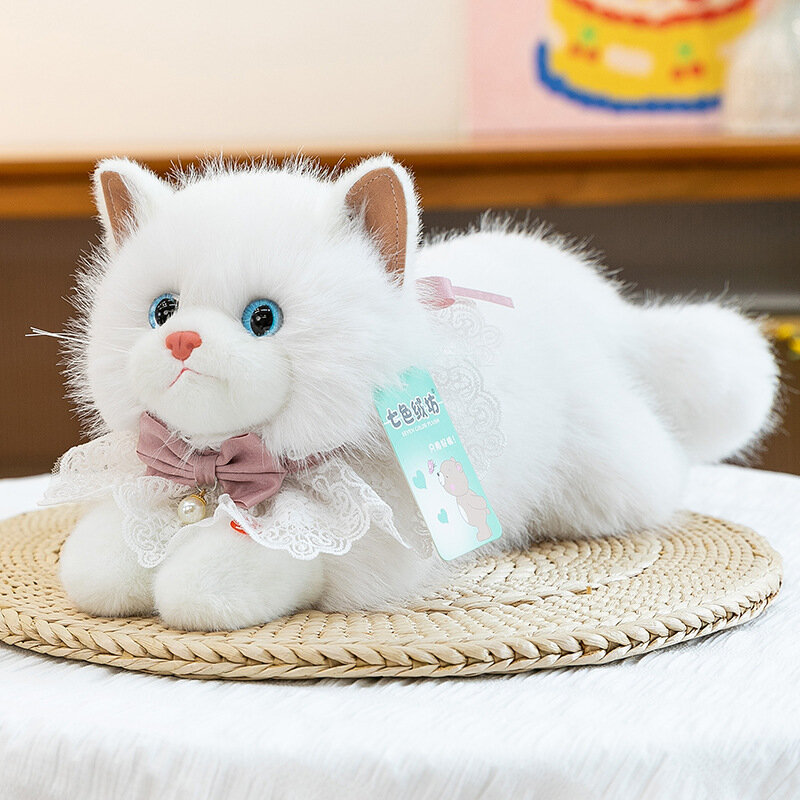 Плюшевая игрушка кошки Рэгдолл, реалистичная кукла кошки, мягкая игрушка, пищащая, милая кукла котенка, подарок для девочки