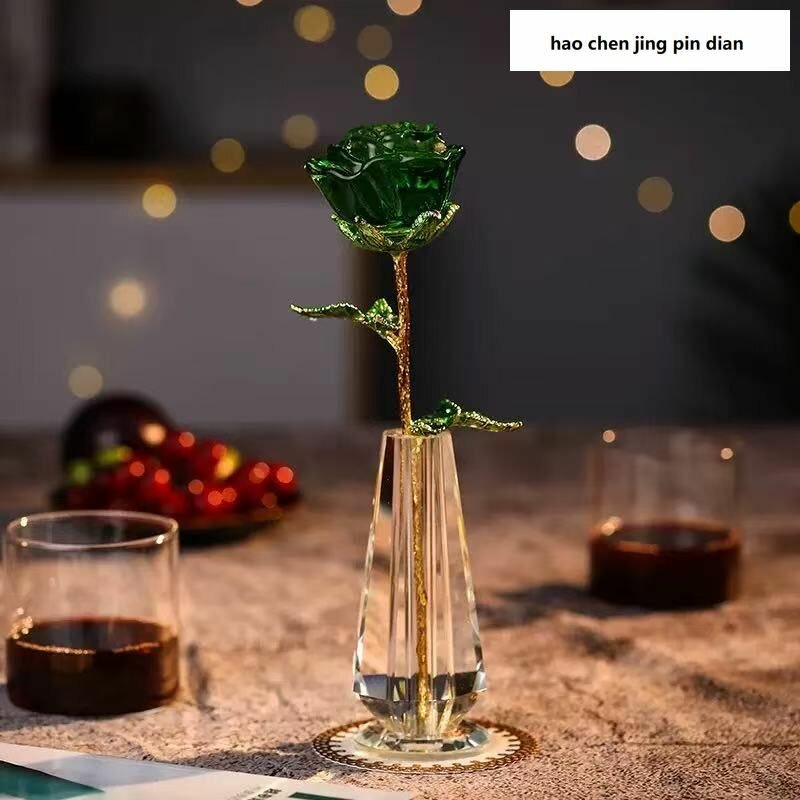 Хрустальная роза + украшение вазы