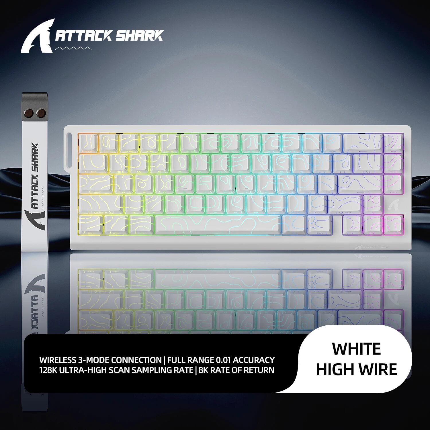 Игровая механическая клавиатура Attack Shark X68HE/X68PRO HE и FreeWolf F68 X68PRO-White Line