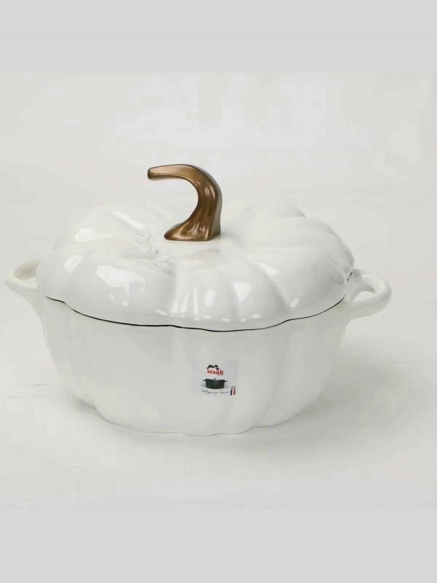 Кокот Staub Тыква, чугун, 24 см, 3,45 л, антипригарный, белый