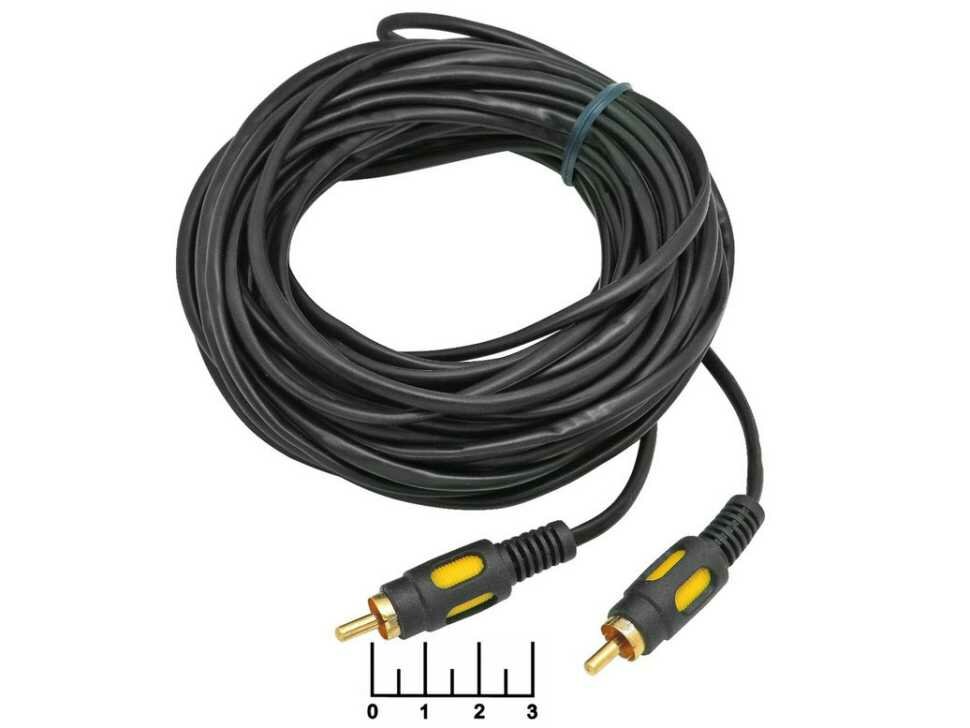 Шнур 1RCA-1RCA 10м gold пластик Premier (5-100)