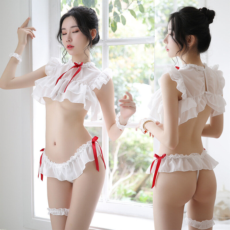 Сексуальная форма нижнего белья, соблазнительный наряд горничной, костюм домашней горничной, 19138. Белый.