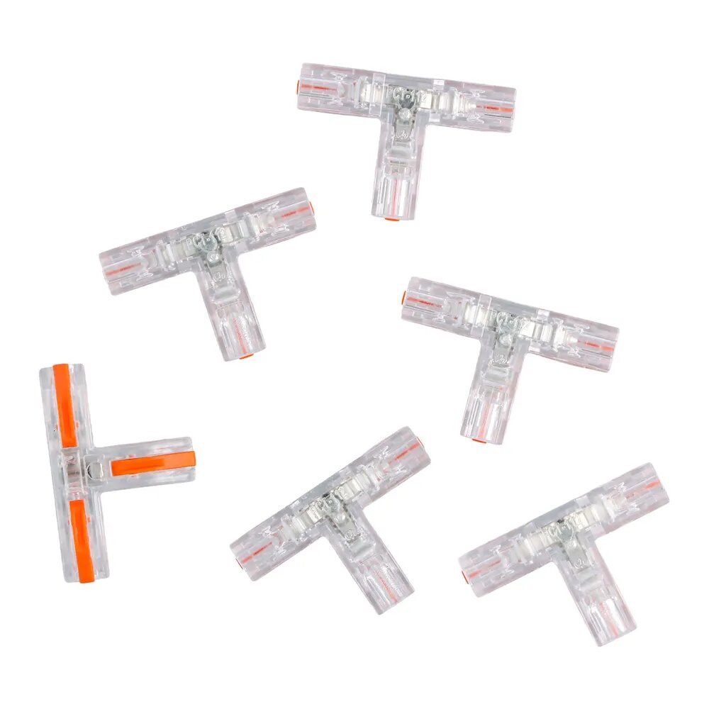 Соединитель проводов Т-типа, компактный 6 шт, Номинальный ток 32А, оранжевый