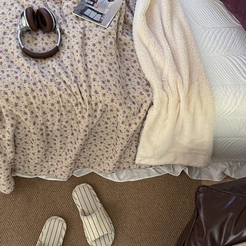 2025 Осень Зима Чистый хлопок Газовая ткань Пэчворк Мягкое хлопковое флисовое одеяло Детское одеяло Многофункциональное диванное одеяло Тонкое одеяло из чистого хлопка