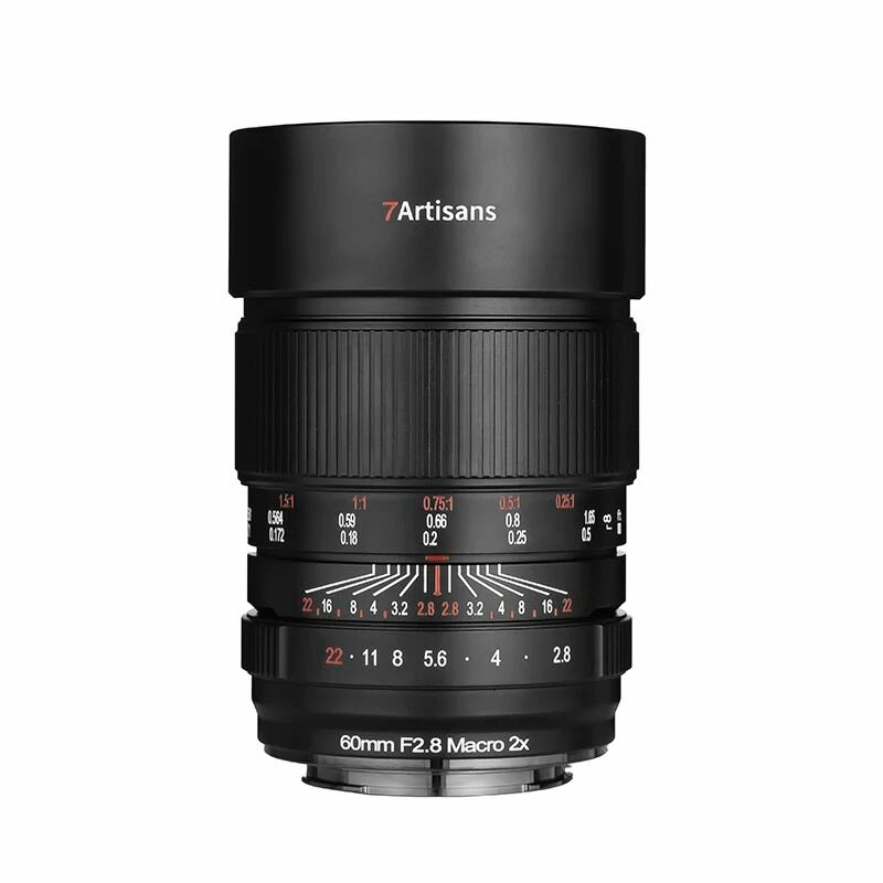 7artisans 60mm F2.8 Macro 2X, объектив камеры полнокадровый с большой диафрагмой, ручная фокусировка, Основной макрообъектив для Sony E Alpha 7 IV, Nikon Cannon RF R8