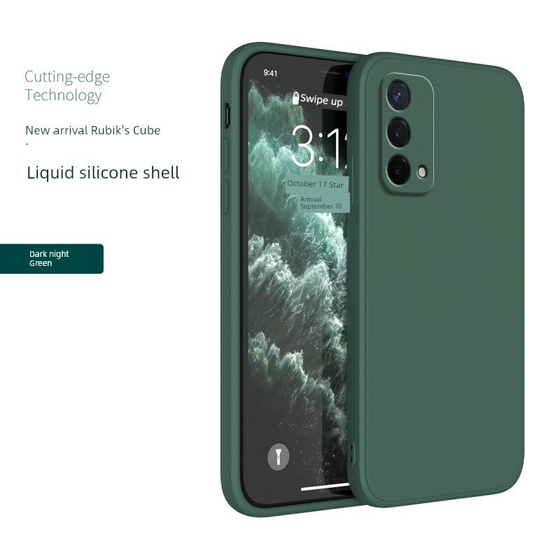 OPPO A93 Тёмно-зелёный силиконовый полный чехол с защитой от падений с аксессуарами для мобильного