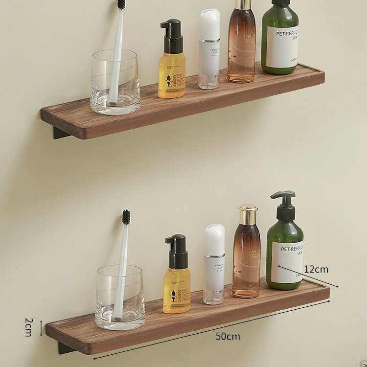 Стеллаж для хранения из орехового дерева, новый китайский стиль, легкая роскошь, ванная комната, многослойная доска из массива дерева, настенный хранительный шкаф, одиночная доска