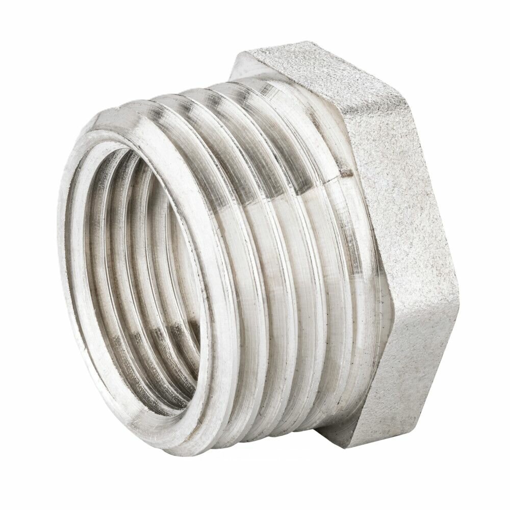 Футорка латунь никель Ду 25х15 (1"х1/2") НР/ВР LD LD.67.507.25х15