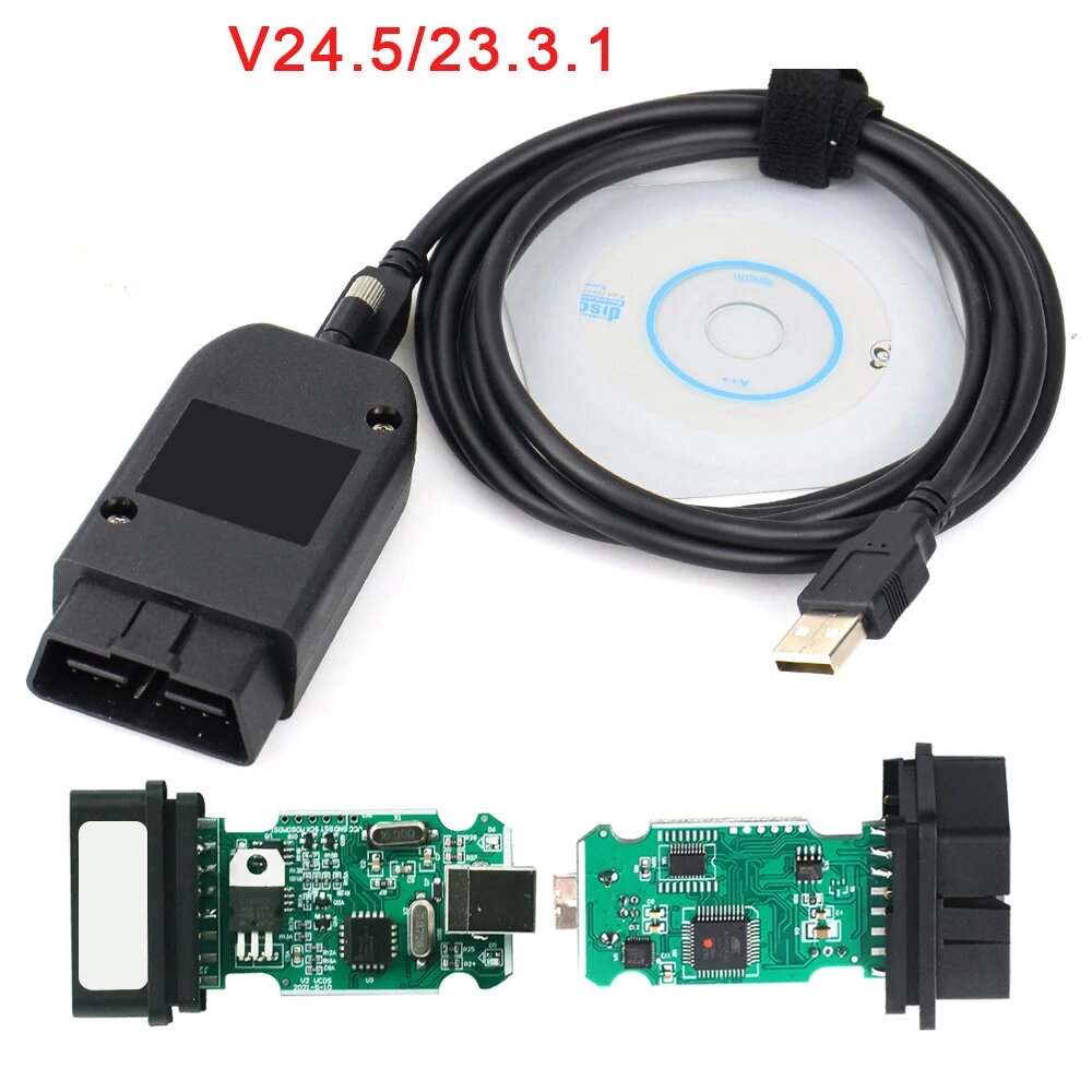 Новейший USB-интерфейс V25.3 для VAG HEX V2 Unlimited VINs ATMEGA162 OBD2 сканер для кабеля VAG HEX V2, автомобильный диагностический инструмент Russian