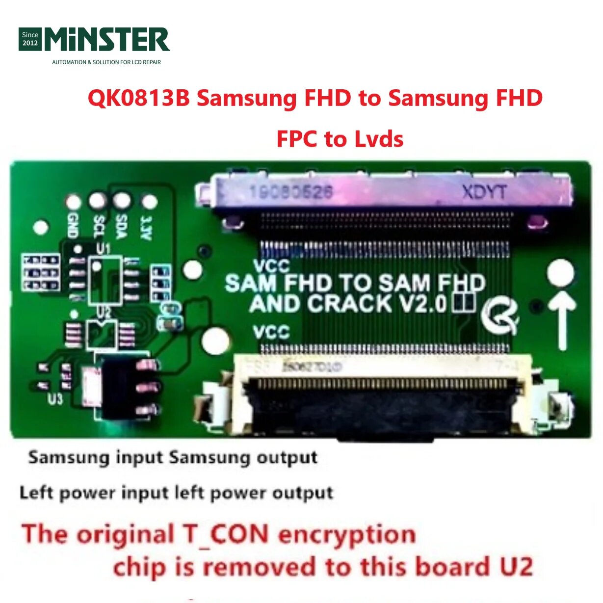 Адаптер QK0813B Samsung FHD FPC to LVDS, 3шт