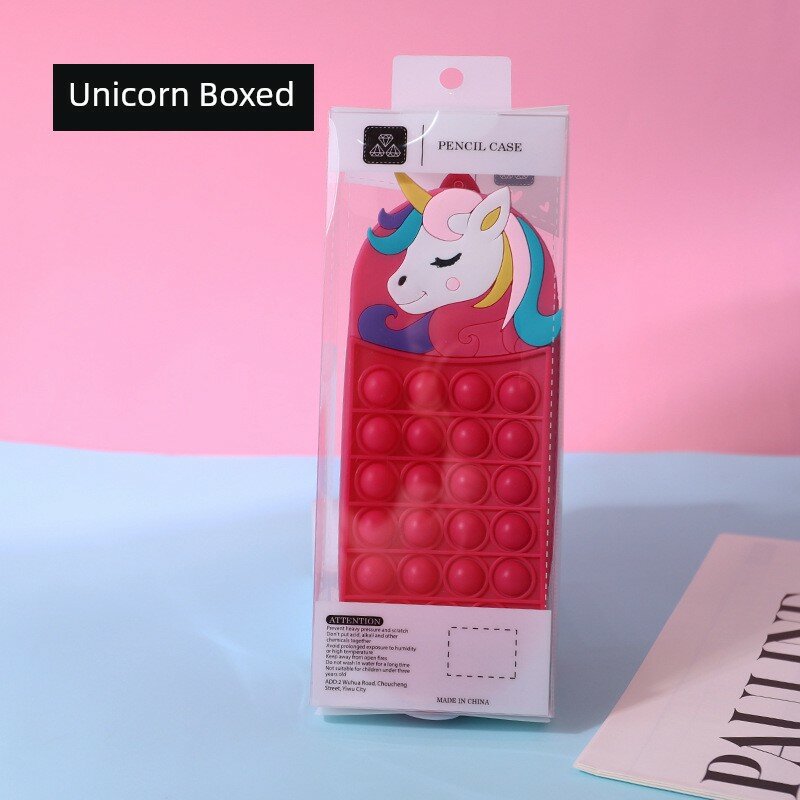 Детский пенал-антистресс с мультяшным дизайном, креативная игрушка-сжималка, многофункциональный пенал для снятия
