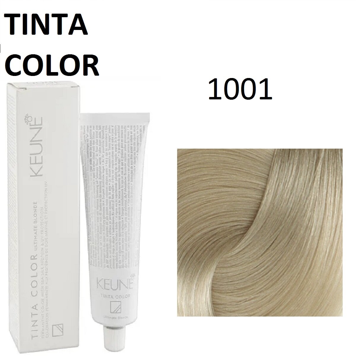 Keune Tinta Color 1001 стойкая краска для волос, Пепельный блондин, 60 мл