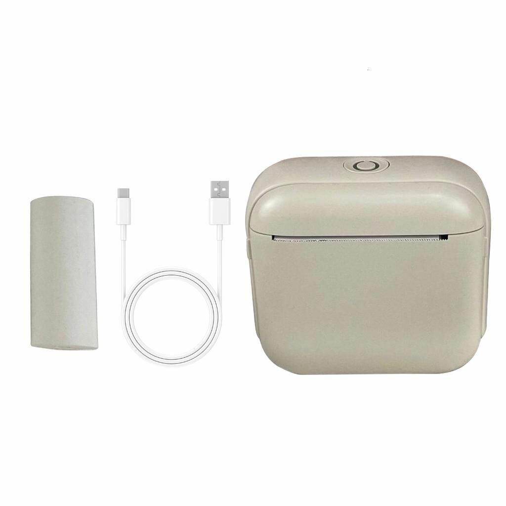 Портативный термопринтер для чеков с беспроводным подключением для дома, офиса и путешествий, Белый