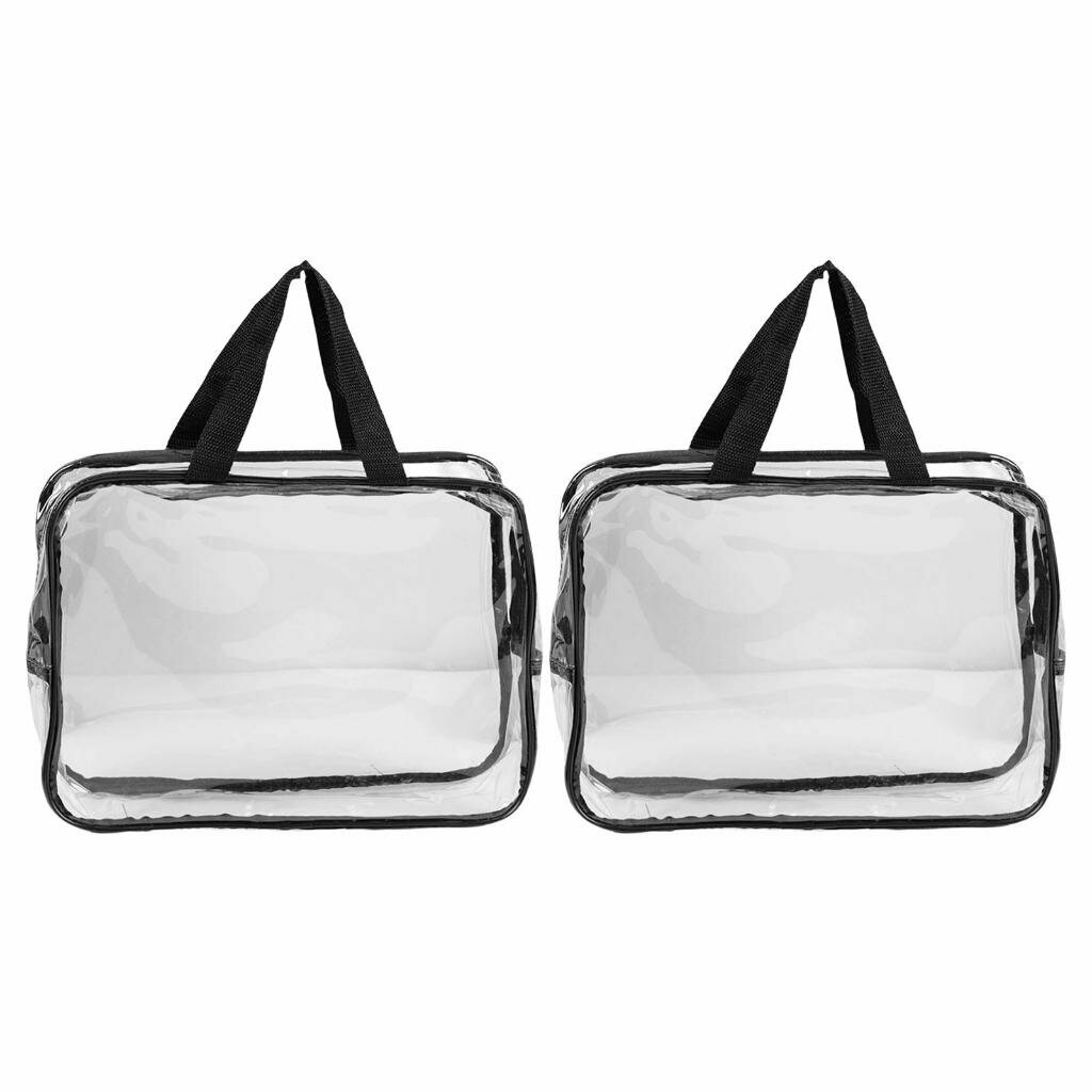 Прозрачная PVC сумка для хранения игрушек с застежкой-молнией, Две упаковки - Размер сумки из ПВХ