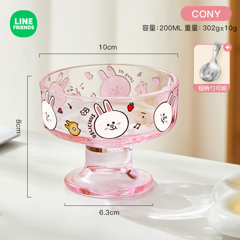 Кружка для десерта с медведем, стеклянная чашка для мороженого, высокая чашка для сока, домашняя чашка для завтрака, овсянка, оптовая продажа