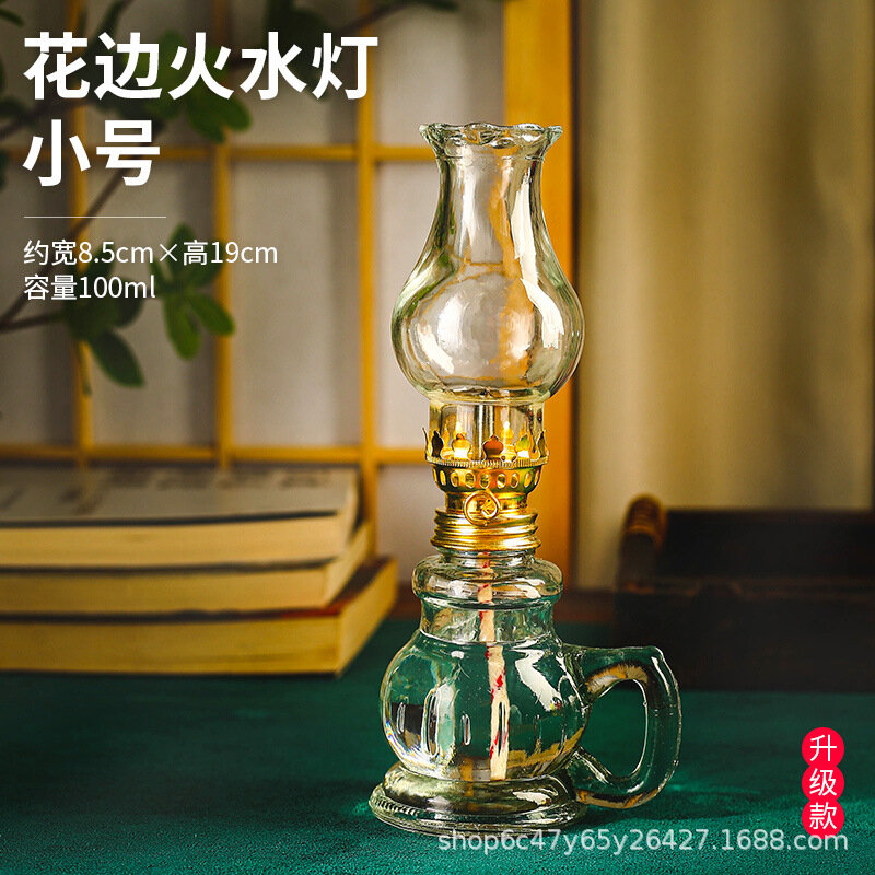 Винтажная масляная лампа, старомодная керосиновая лампа, масляная лампа с масляной свечой, лотосовая лампа, лампа для принесения, подсвечник