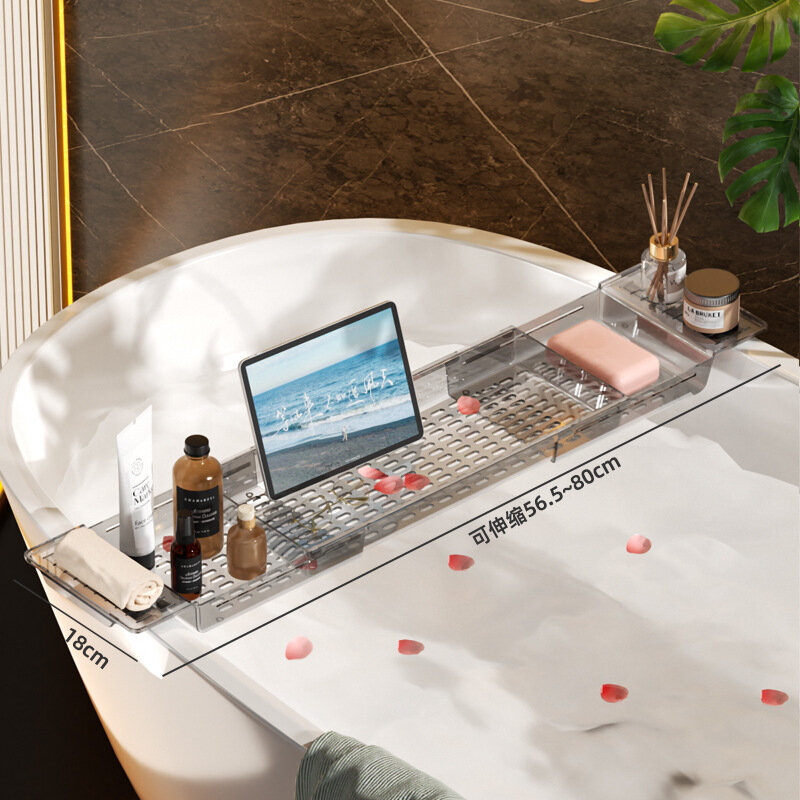 Расширяемая полка для хранения в ванне, роскошная доска для хранения в ванной, акриловая полка для ванной, подставка для ванны