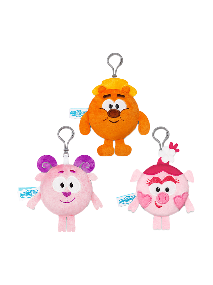 Мякиши Мягкие игрушки-брелки Мякиши Смешарики: Нюша, Копатыч, Бараш