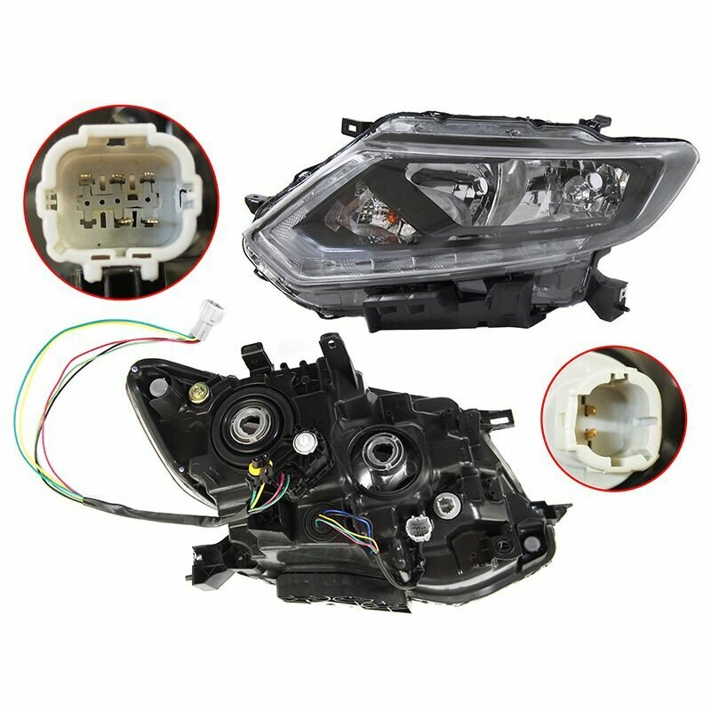 Фара левая для Ниссан Х Трейл т32 2013-2016 с ходовыми огнями, Nissan X-Trail T32 фара левая 115-1136LMLD-M2, oem 260604CC0C