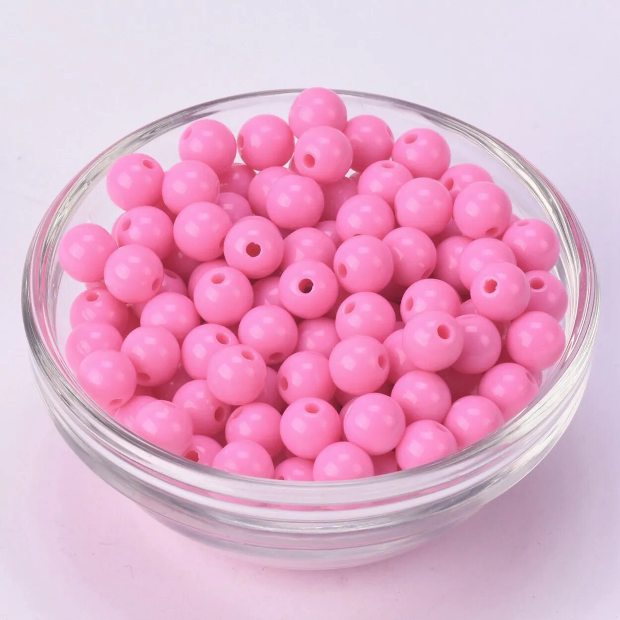 Акриловые круглые бусины Weargolsil 6/8/10/12/14/16/18/20 мм Розовый, 6MM- 50PCS, 18- Deep Pink