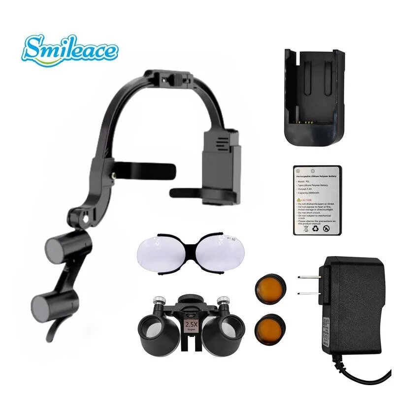 Smileace Бинокулярная лупа 2.5X Black, US Plug