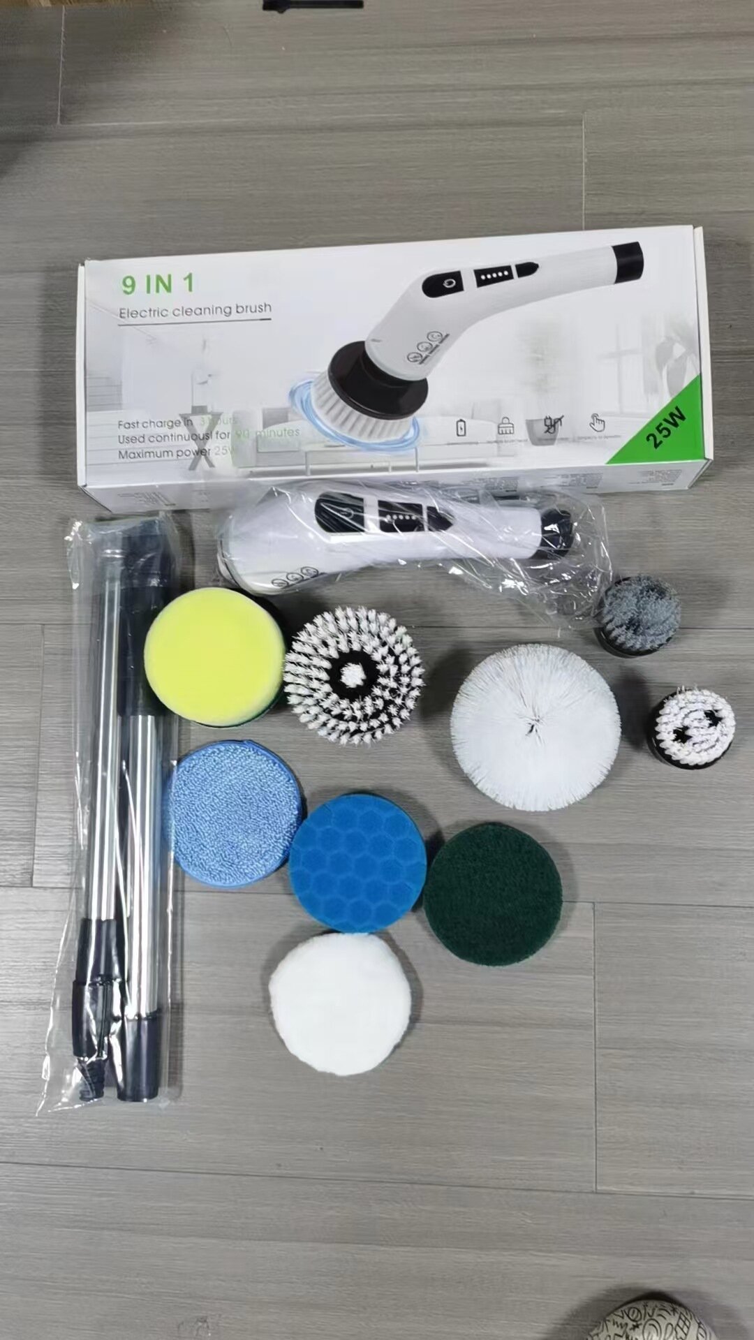 Электрическая швабра-щетка для многофункциональной уборки, со сменными и съемными насадками, мощный ручной инструмент для уборки дома, кухни и ванной комнаты.