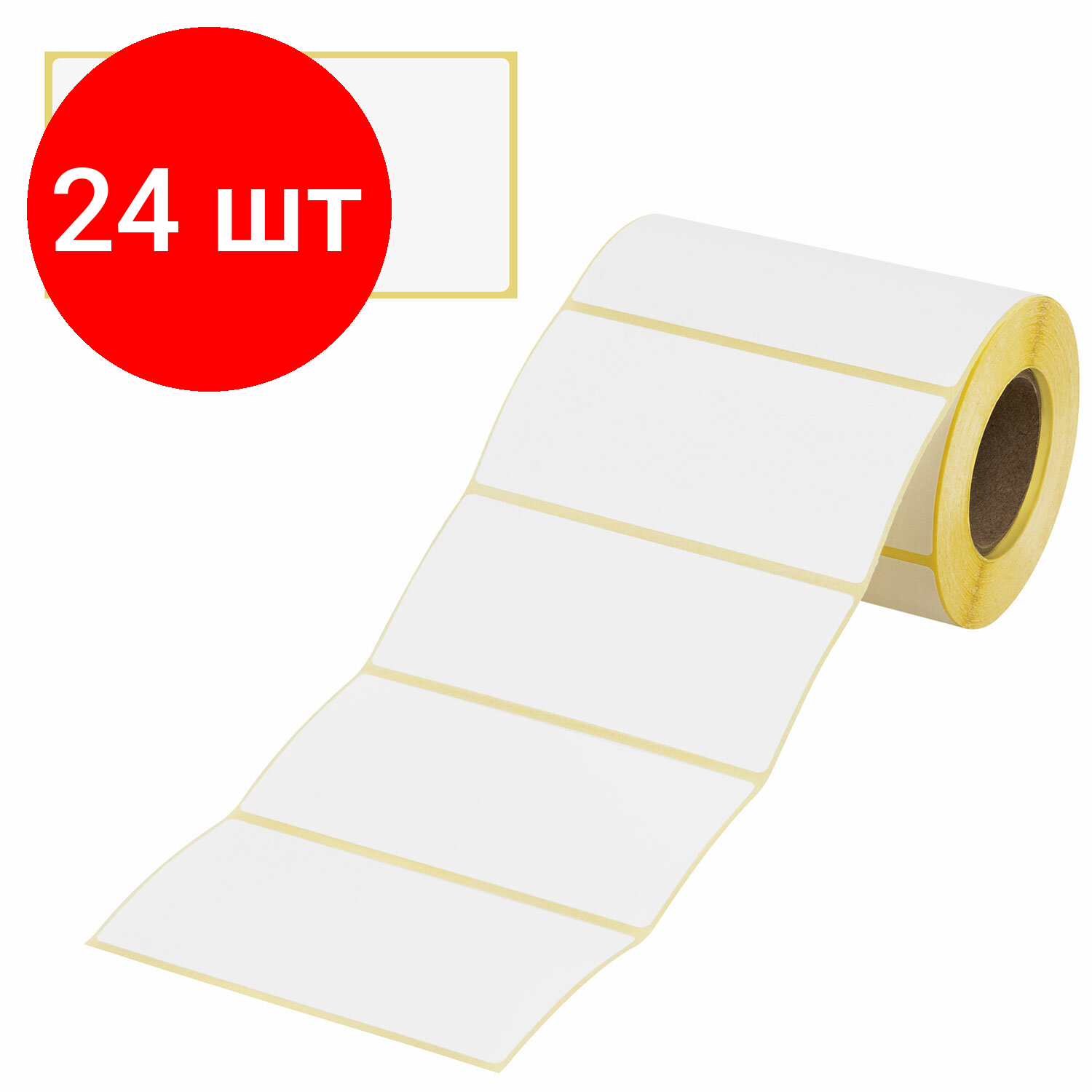 Комплект 24 шт, Этикетка ТермоЭко (100х50 мм), 500 этикеток в ролике, светостойкость до 2 месяцев, 111963