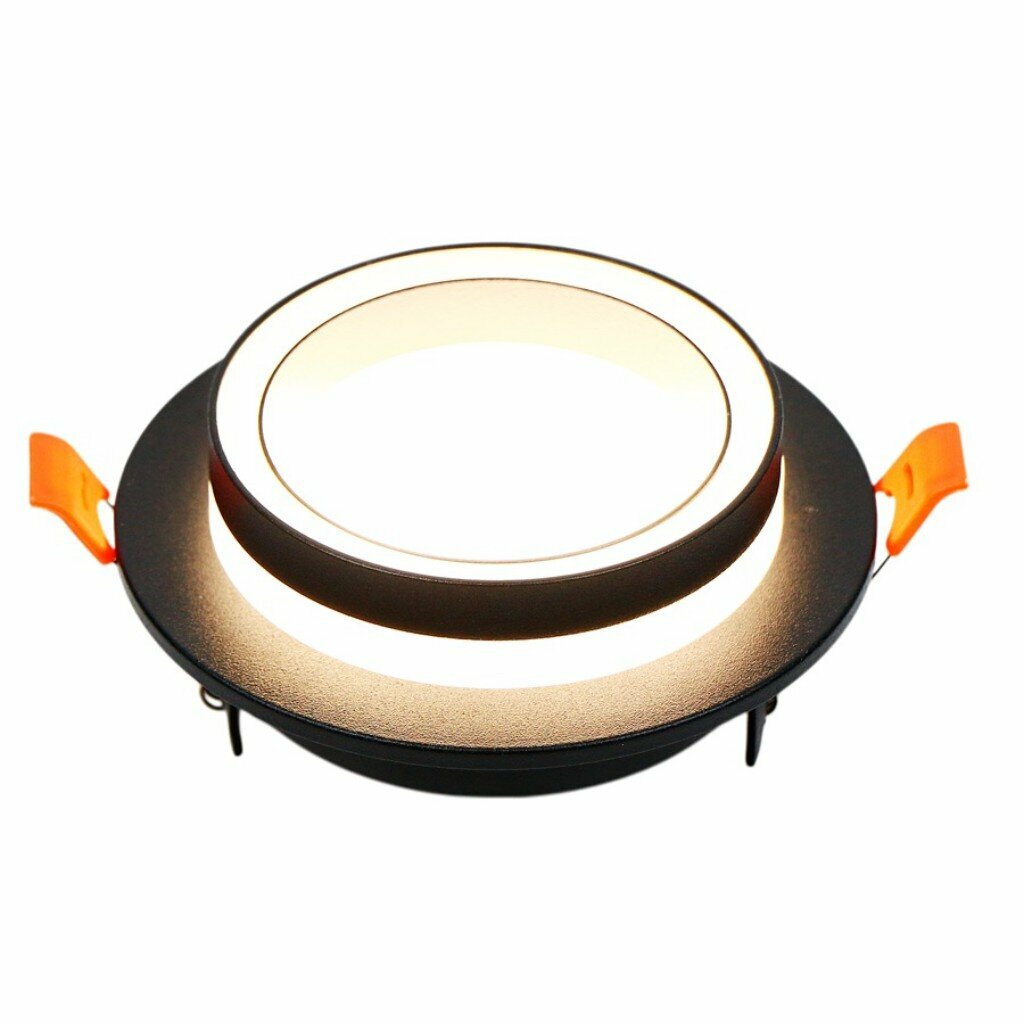 Встраиваемый точечный светильник Вега GX53 круглый черный General Lighting Systems GCL-GX53-H38 под натяжной потолок