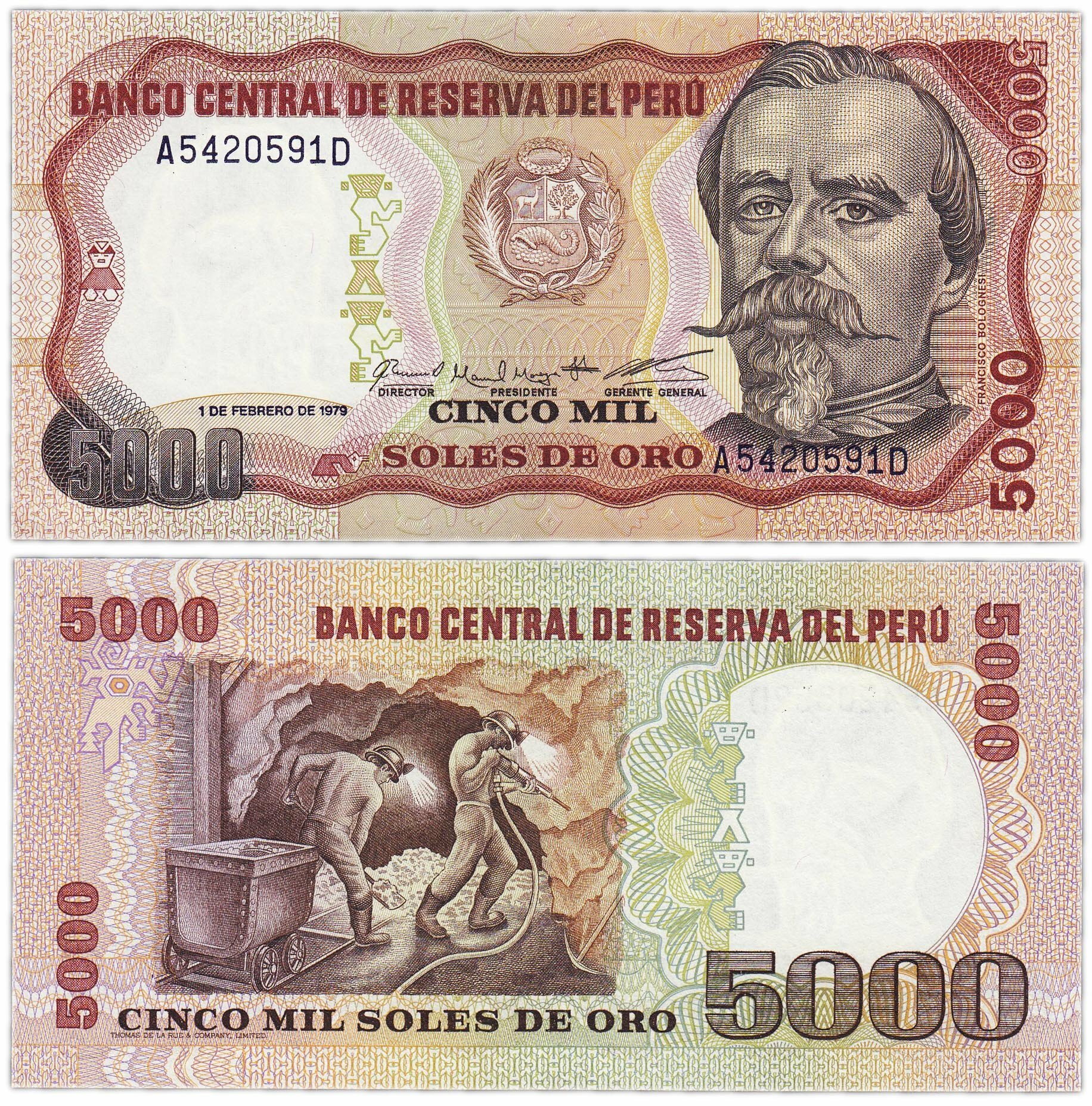 Перу 5000 солей 1979 Pick 119