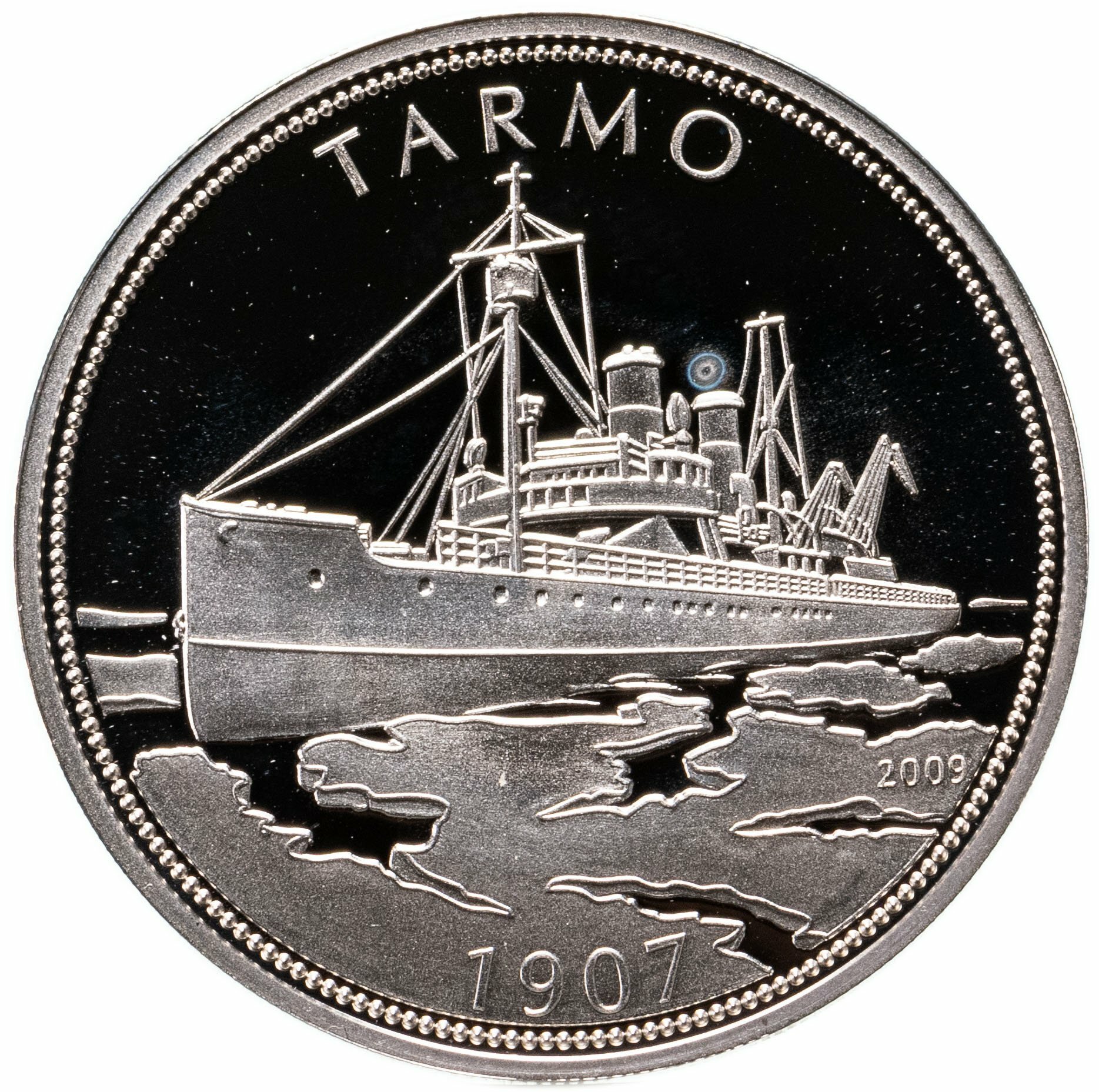 Палау 5 долларов 2009 "Корабль Тармо", Серебро 925, в сохранности Proof