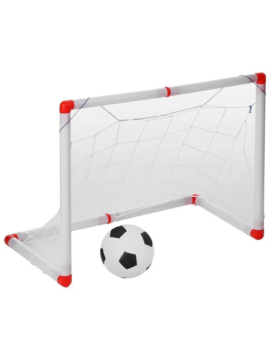Компактные футбольные ворота с мячом и сеткой