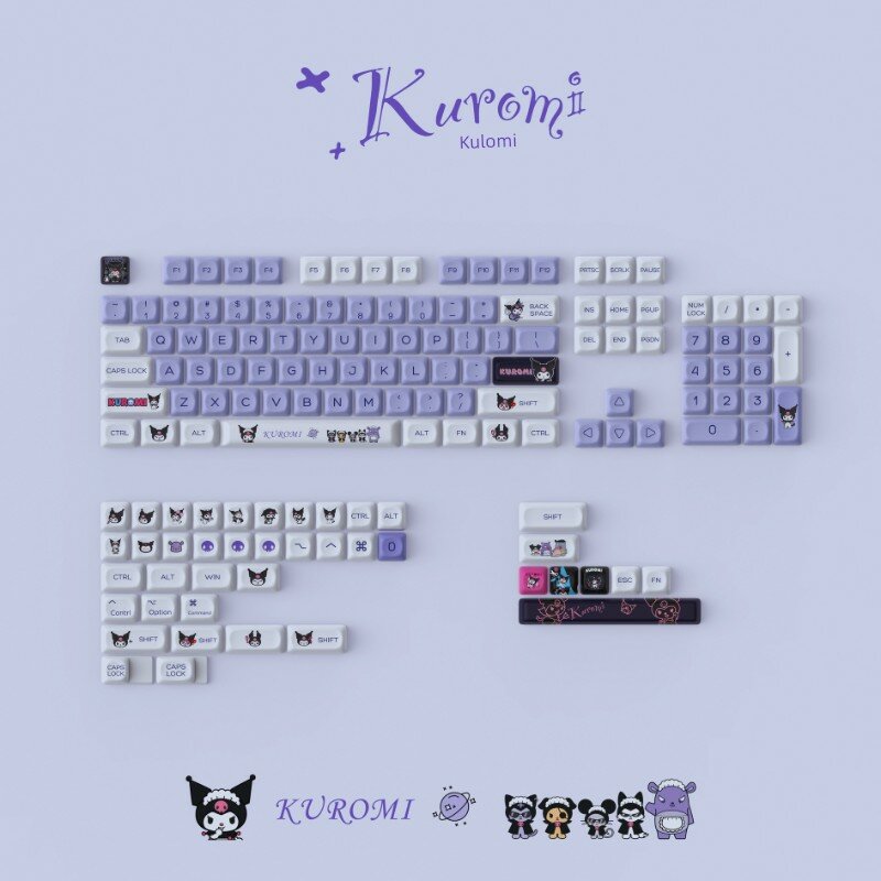Клавиши для клавиатуры Kuromi, высококачественные стильные механические клавиши MOA, Mai Conglang, vgn spider, f87, 98,