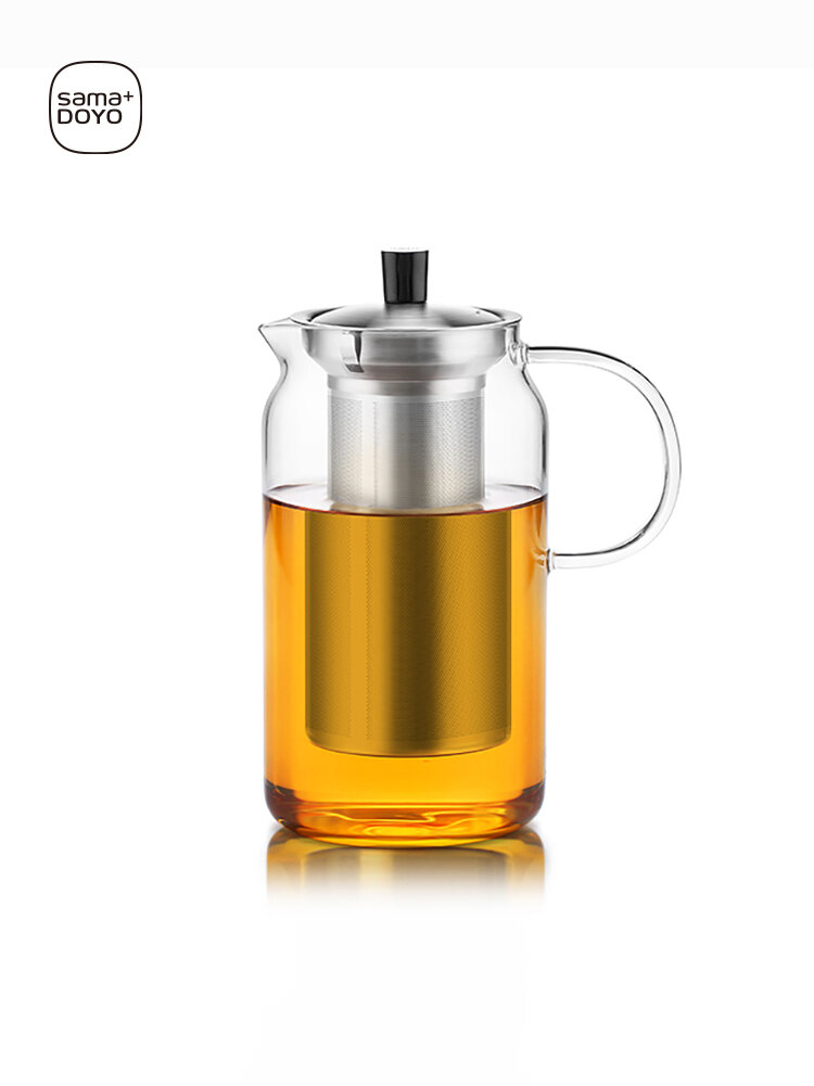 Стеклянный чайник для заваривания в современном стиле, 1200 мл