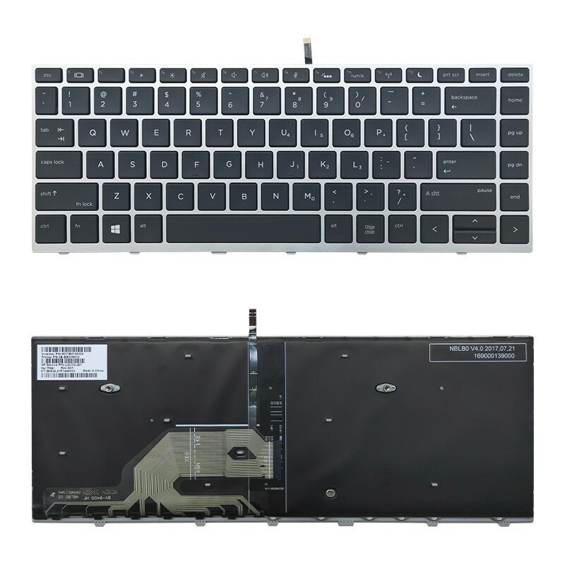 Подходит для клавиатуры HP ZHAN66 Pro G1 430 440 445 G5 HSN-Q04C Q06C Q08C Новая оригинальная серебряная рамка (с