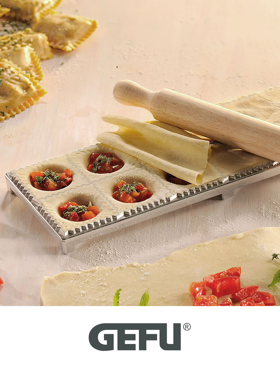 Набор для равиоли Gefu квадрат 3 предмета, алюминий, пластмасса, дерево