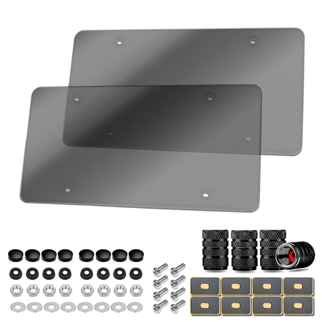 1 Пара Чехлов Для Номерных Знаков Прозрачная Плоская Защитная Рама с Колпачками Клапанов Шин для Экрана Рамы Номерного Знака Автомобиля США