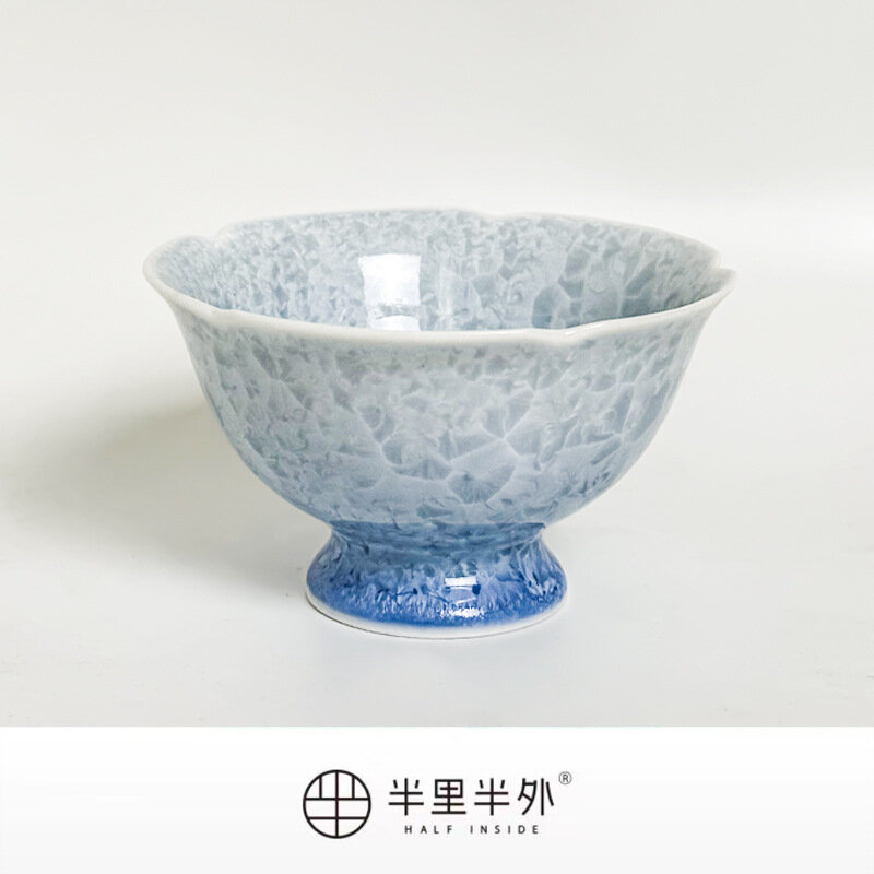 Кристальная глазурь, чашка мастера с цветочным рисунком, одиночная чашка, синяя, личная чайная чашка, керамическая чашка для дегустации, чашка для кунг-фу чая