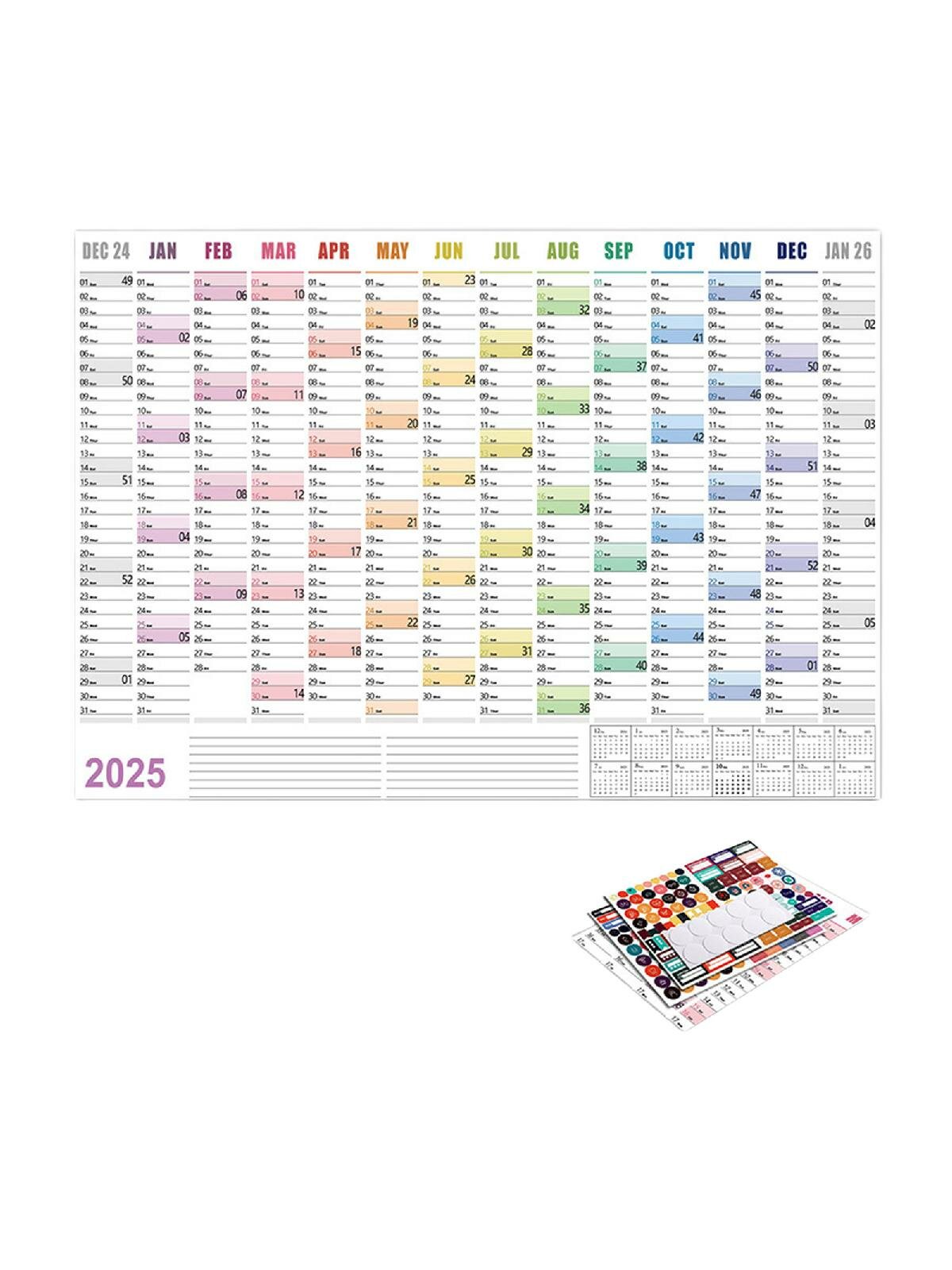 2025 Год Настенный Календарь Планировщик 2025 Годовой Планировщик Дома Планировщик Календарь