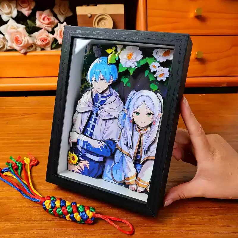 Стереоскопическая 3D-картина «Фрирен» В Стиле Аниме, Ручная Работа Из Бумаги, Декор Для Рабочего Стола, Подарок На День Рождения